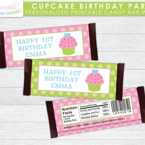 Cupcake Theme SMALL Happy Birthday Party Package | Green & Pink ...