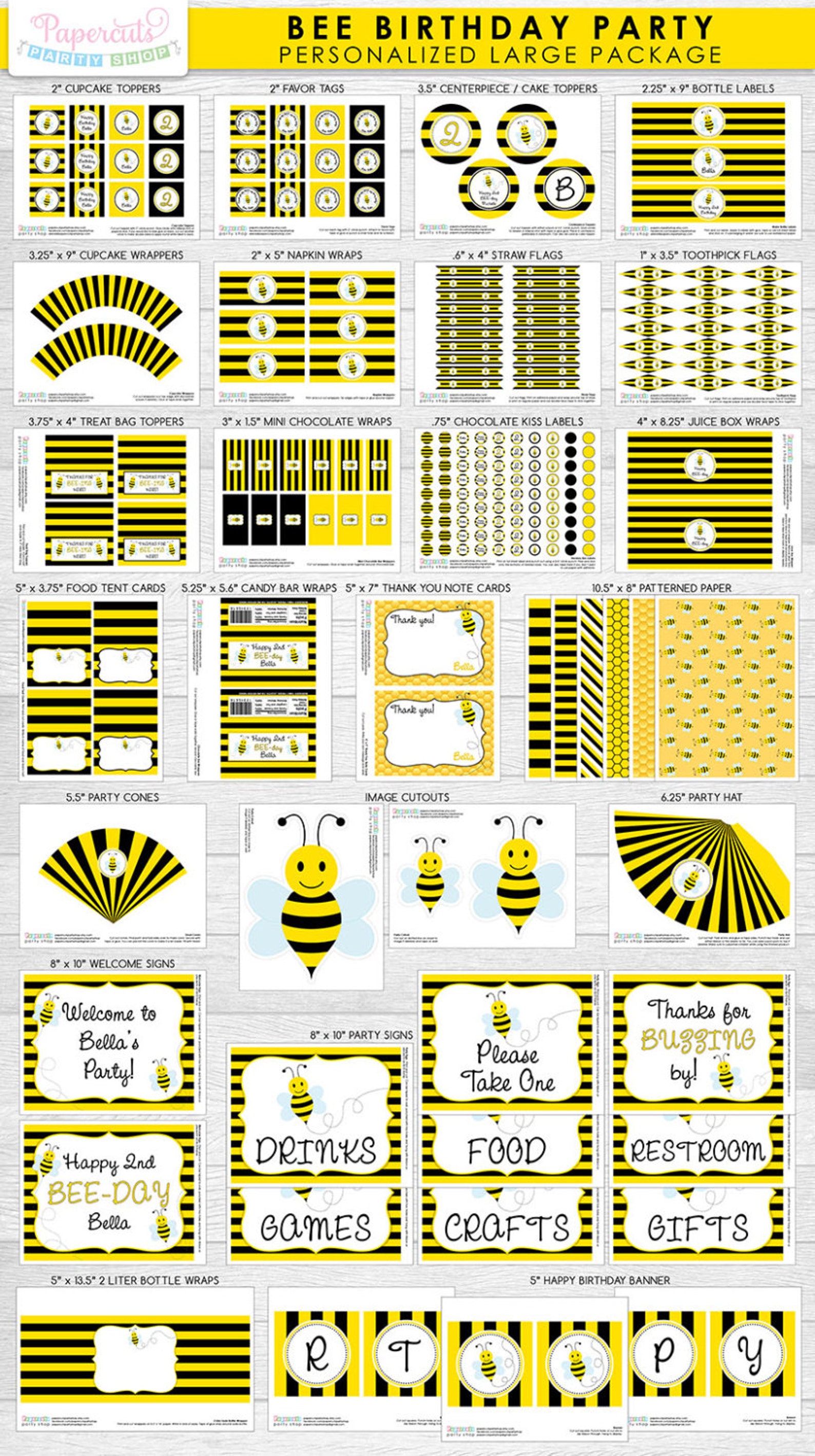 Busy Honey Bumble Bee Theme LARGE Birthday Party Package | Etsy