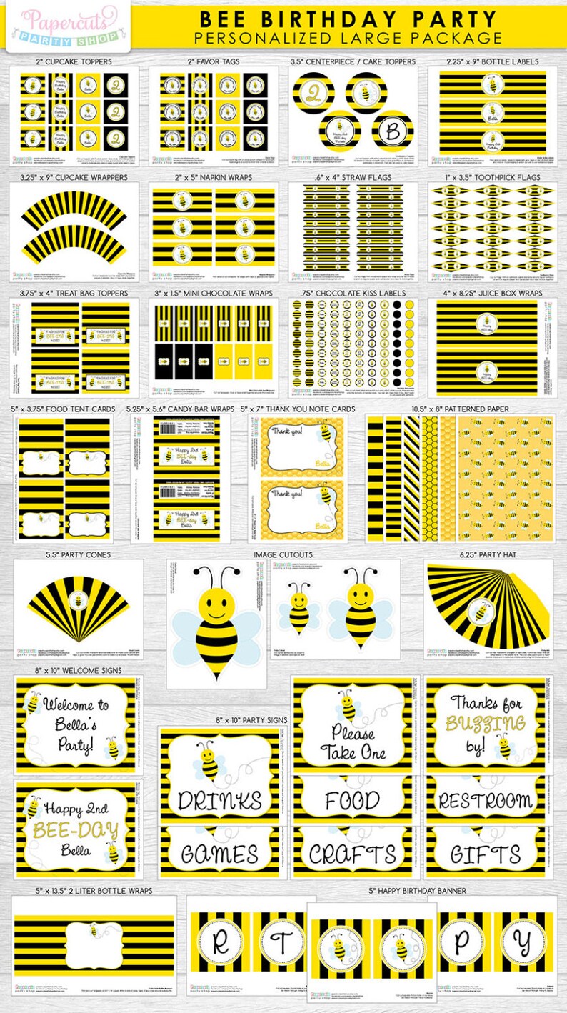 Busy Honey Bumble Bee Theme LARGE Birthday Party Package | Etsy