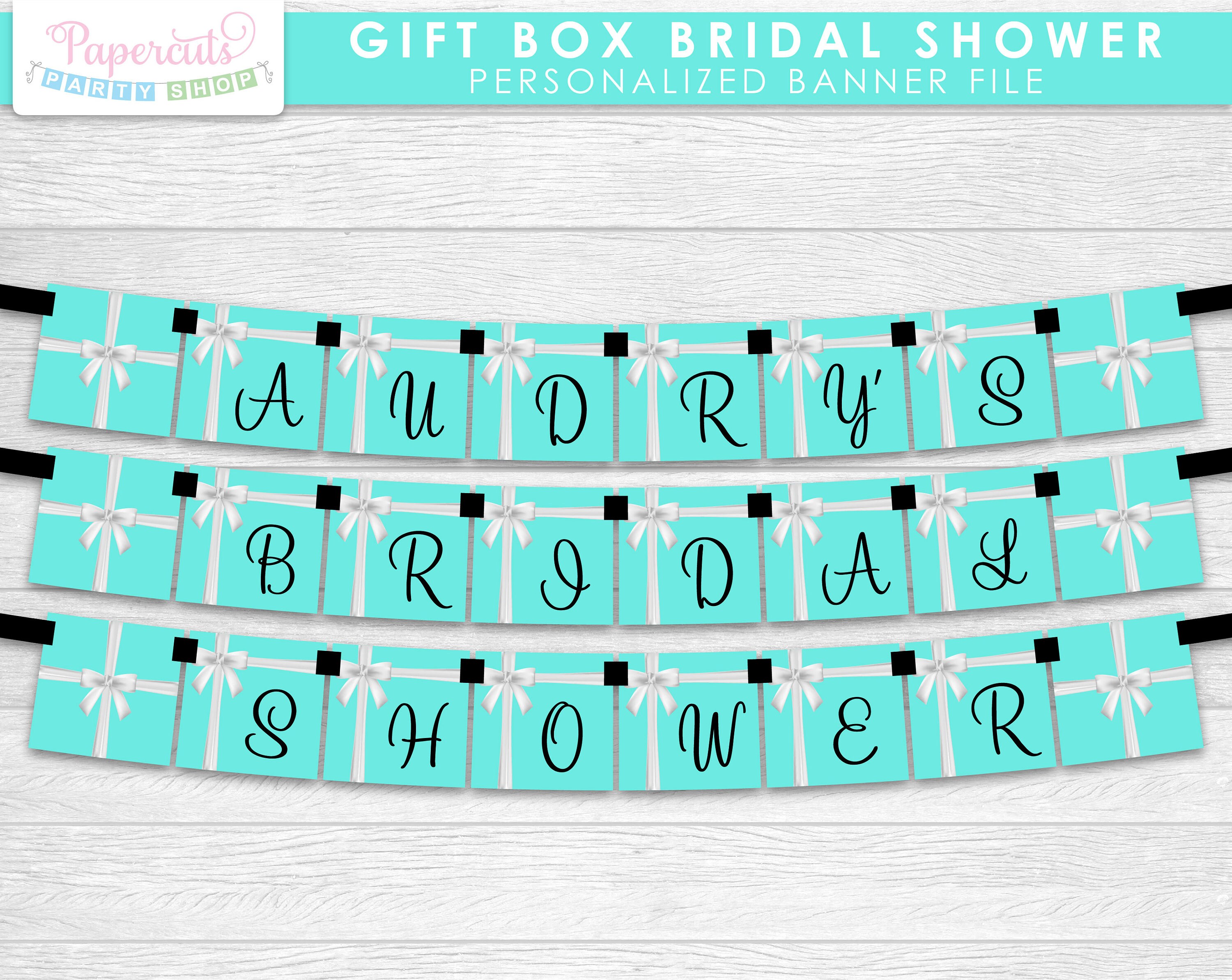 Gift Box Theme LARGE Bridal Shower Party Package Turquoise & | Etsy