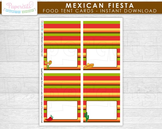 Blank Mexican Menu