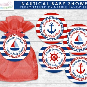 Nautical Theme LARGE Baby Shower Party Package | Blue & Red | Ahoy ...