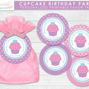 Cupcake Theme SMALL Happy Birthday Party Package | Purple & Pink ...