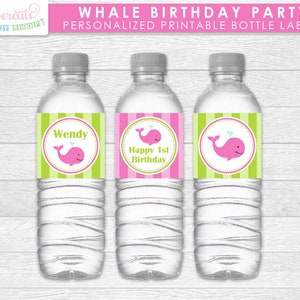 Whale Theme LARGE Birthday Party Package | Pink & Green | Personalized ...