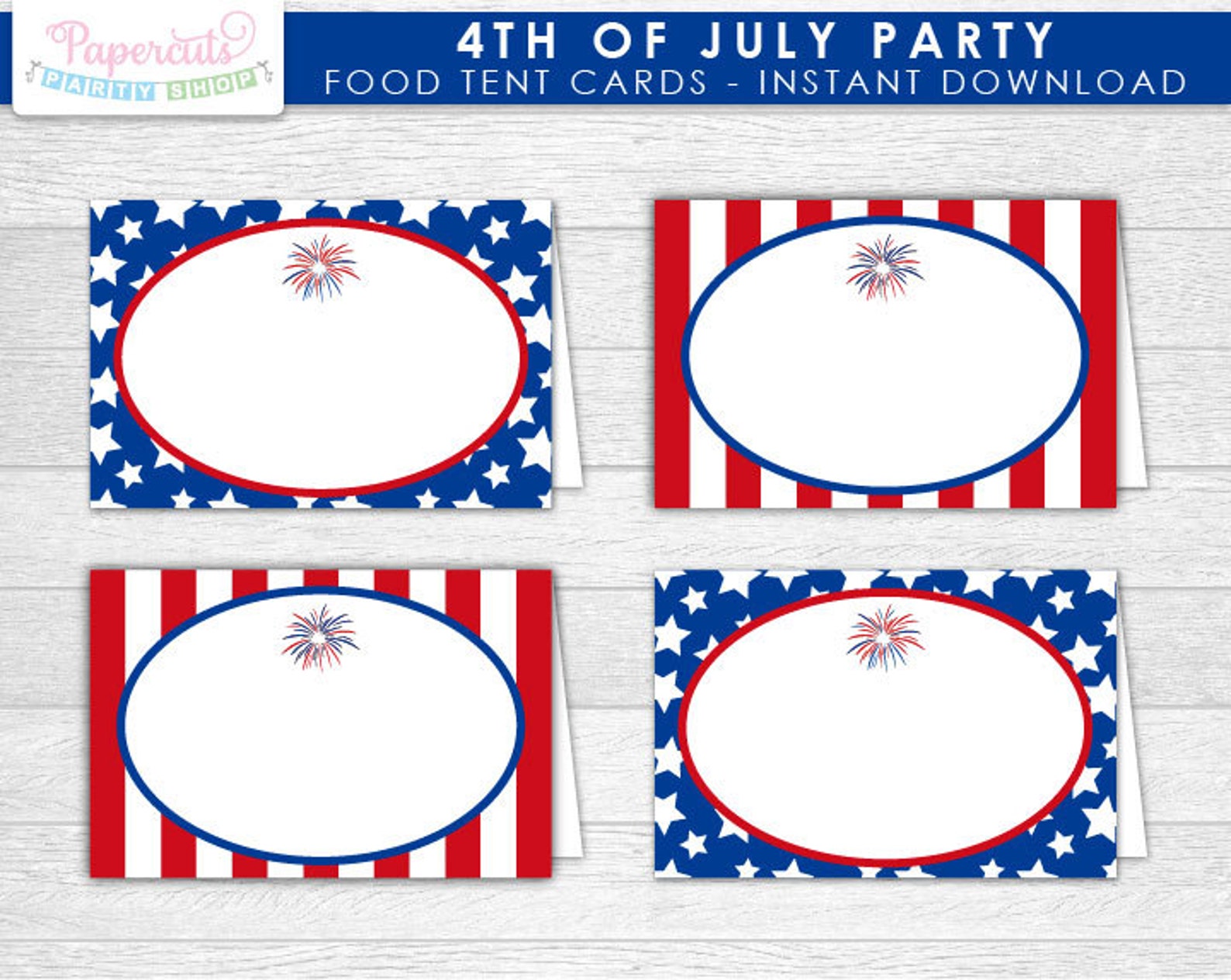 INSTANT Download Printable DIY 4th of July Theme BLANK Food - Etsy