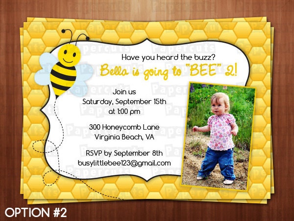 Busy Honey Bumble Bee Theme Birthday Party Invitation Black | Etsy