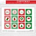Christmas Theme Cupcake Toppers Merry Christmas Red & Green Non ...