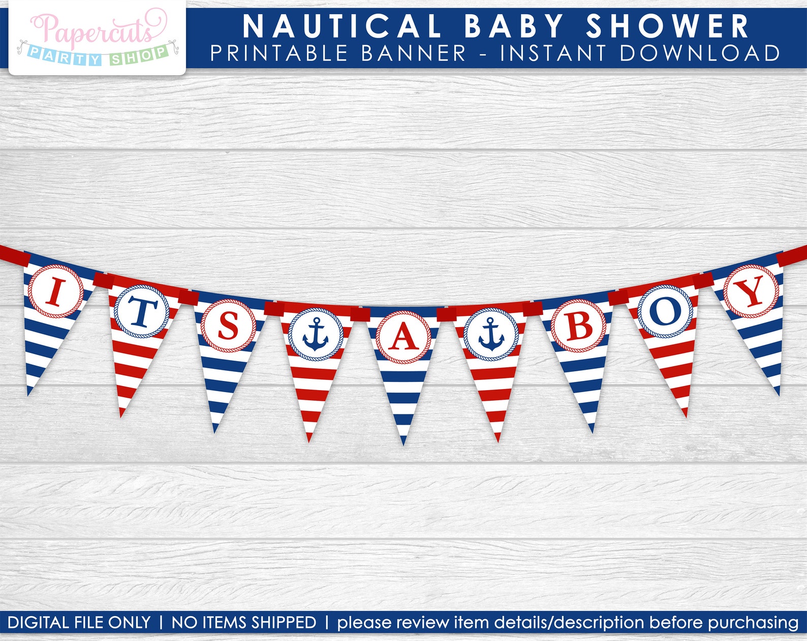 Nautical Theme it's a Boy Party Banner Blue - Etsy