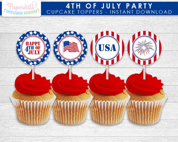 INSTANT Download Printable DIY 4th of July Theme Cupcake | Etsy