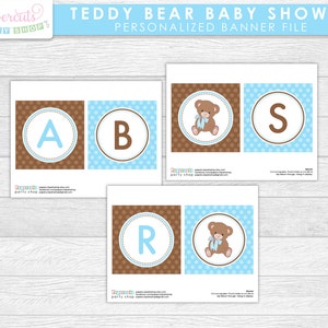 Teddy Bear Theme Baby Shower Party Banner | Blue & Brown | It's a Boy ...
