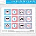 Mustache Theme Birthday Party Cupcake Toppers | Red & Blue ...
