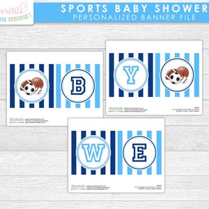 All Star Sports Theme Baby Shower Banner | Blue | Personalized ...