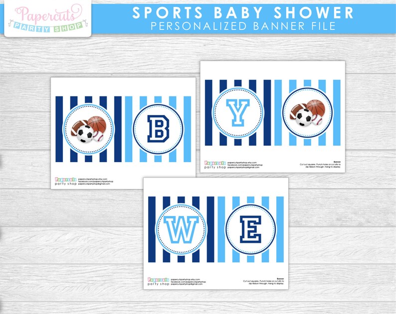 All Star Sports Theme Baby Shower Banner Blue Personalized - Etsy