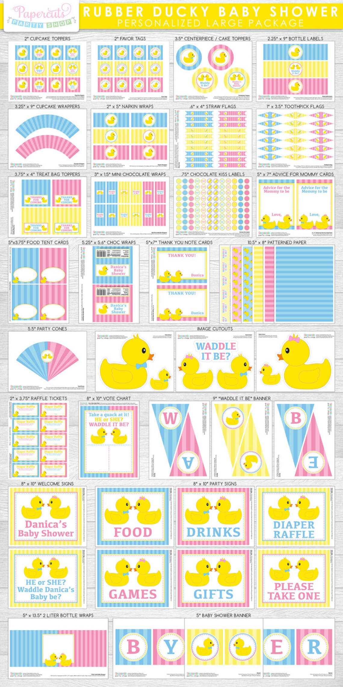 Rubber Ducky Theme LARGE Party Package Waddle It Be Gender | Etsy