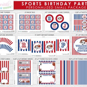 All Star Sports Theme SMALL Birthday Party Package | Red & Blue ...
