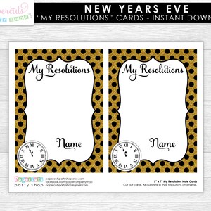 New Years Eve Theme My Resolutions Cards Happy New Year Non ...