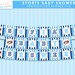 All Star Sports Theme Baby Shower Banner Blue Personalized Printable ...
