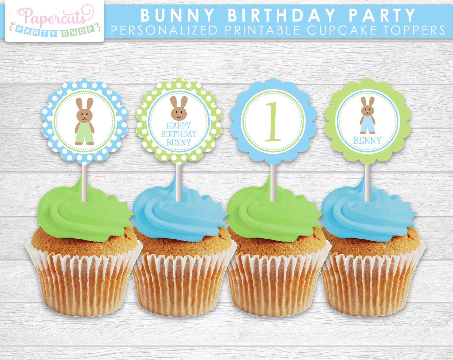 Bunny Rabbit Boy Theme LARGE Birthday Party Package Blue & | Etsy