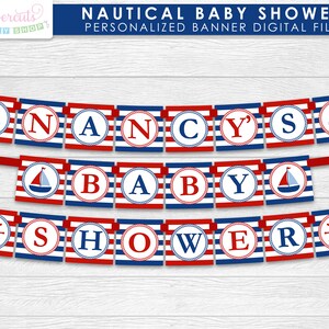 Nautical Theme LARGE Baby Shower Party Package | Blue & Red | Ahoy ...