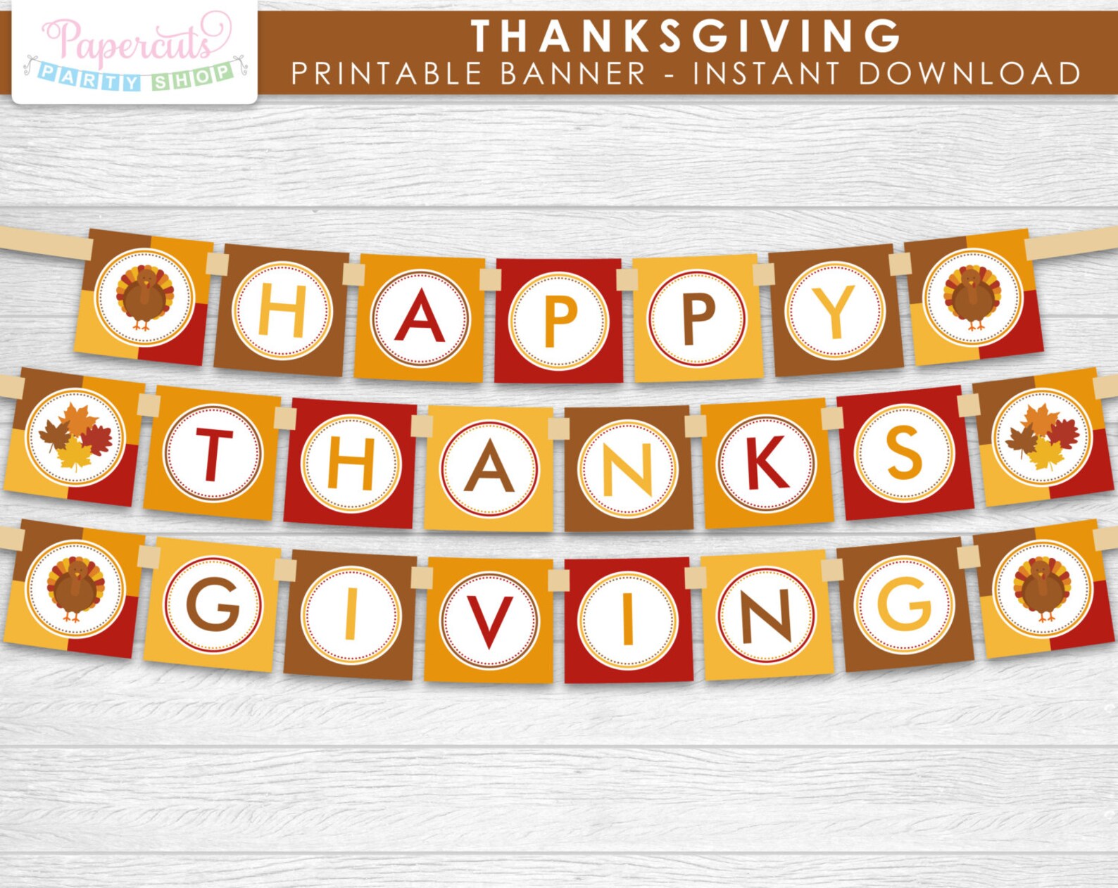 Thanksgiving Party Theme Small Party Package Brown, Yellow, Orange ...