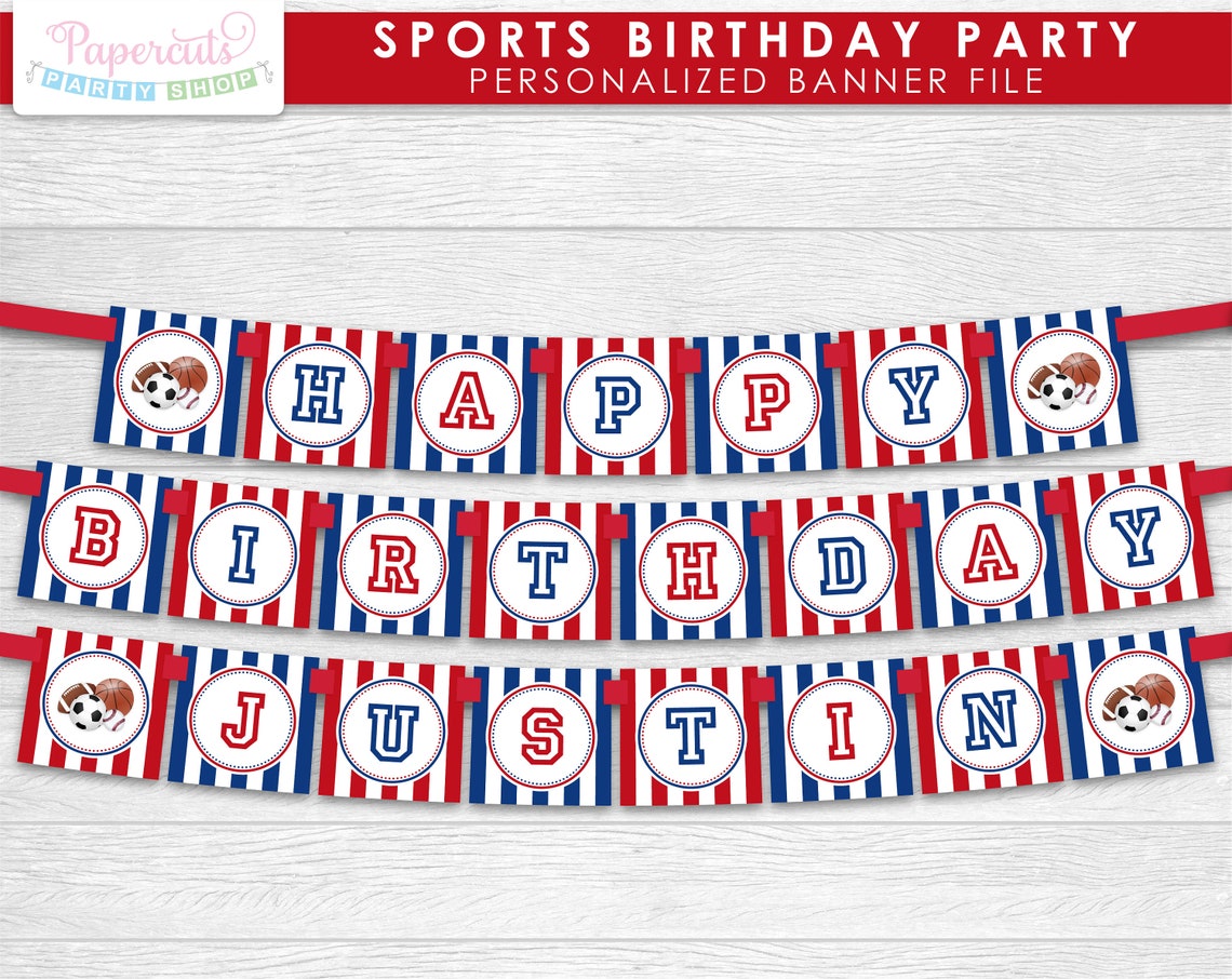 All Star Sports Theme LARGE Birthday Party Package Red & - Etsy