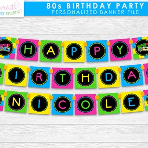 Totally 80s Theme LARGE Birthday Party Package | Neon Green Pink Blue ...