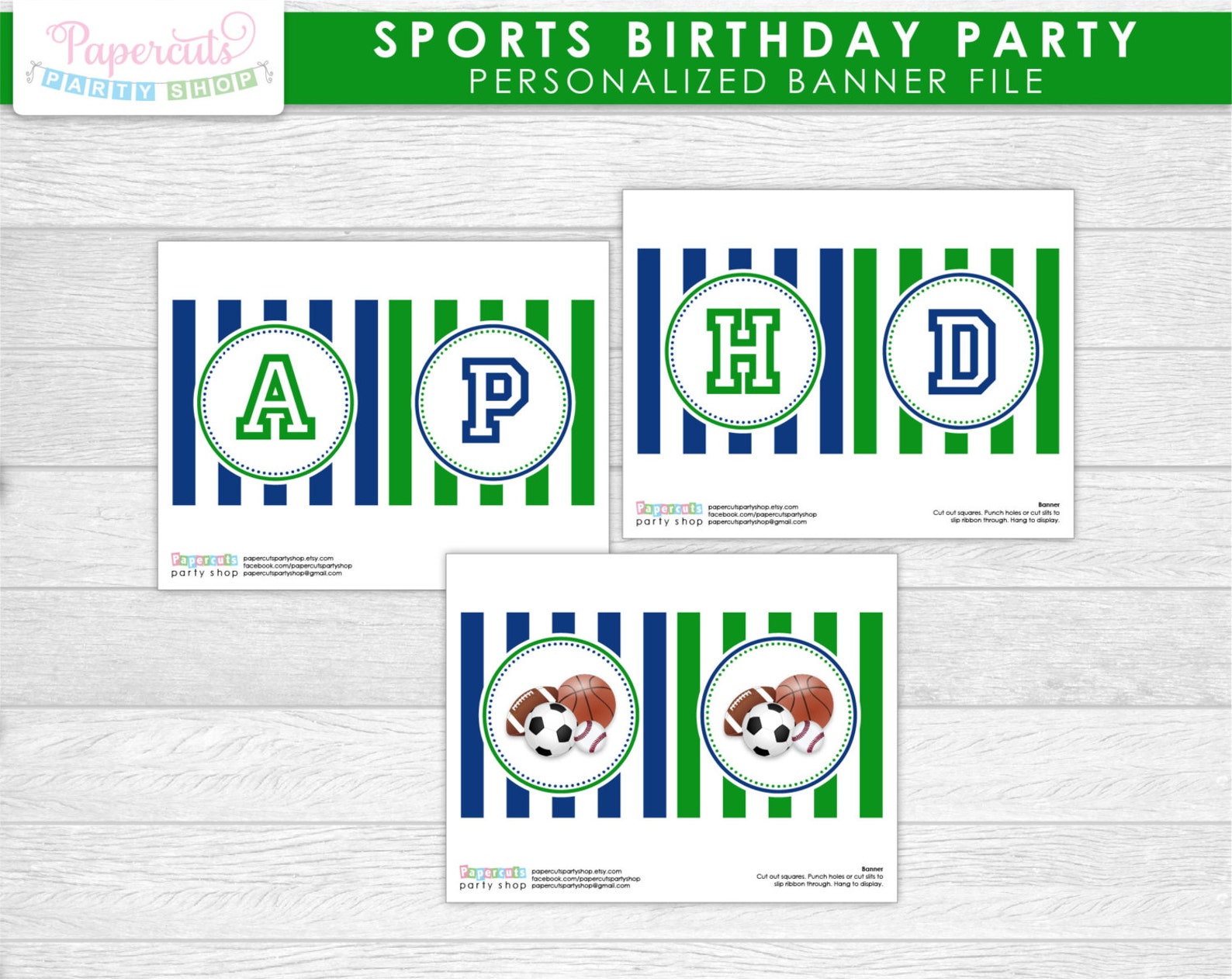 All Star Sports Theme Happy Birthday Party Banner Green & - Etsy