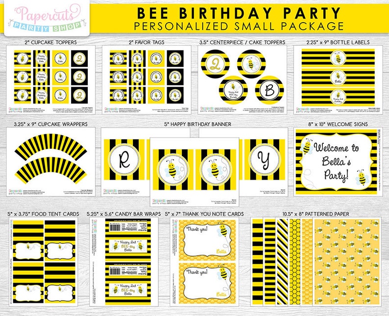 Busy Honey Bumble Bee Theme SMALL Birthday Party Package | Etsy