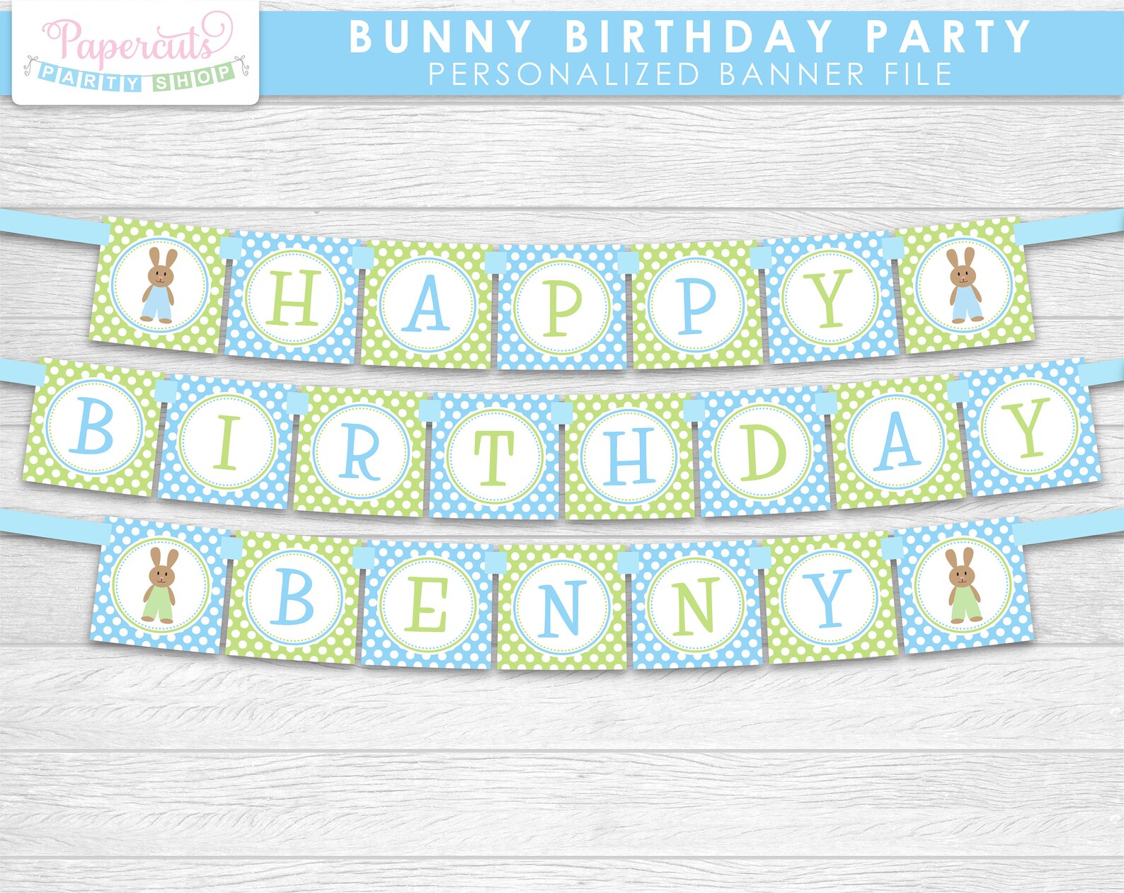Bunny Rabbit Boy Theme LARGE Birthday Party Package Blue & | Etsy