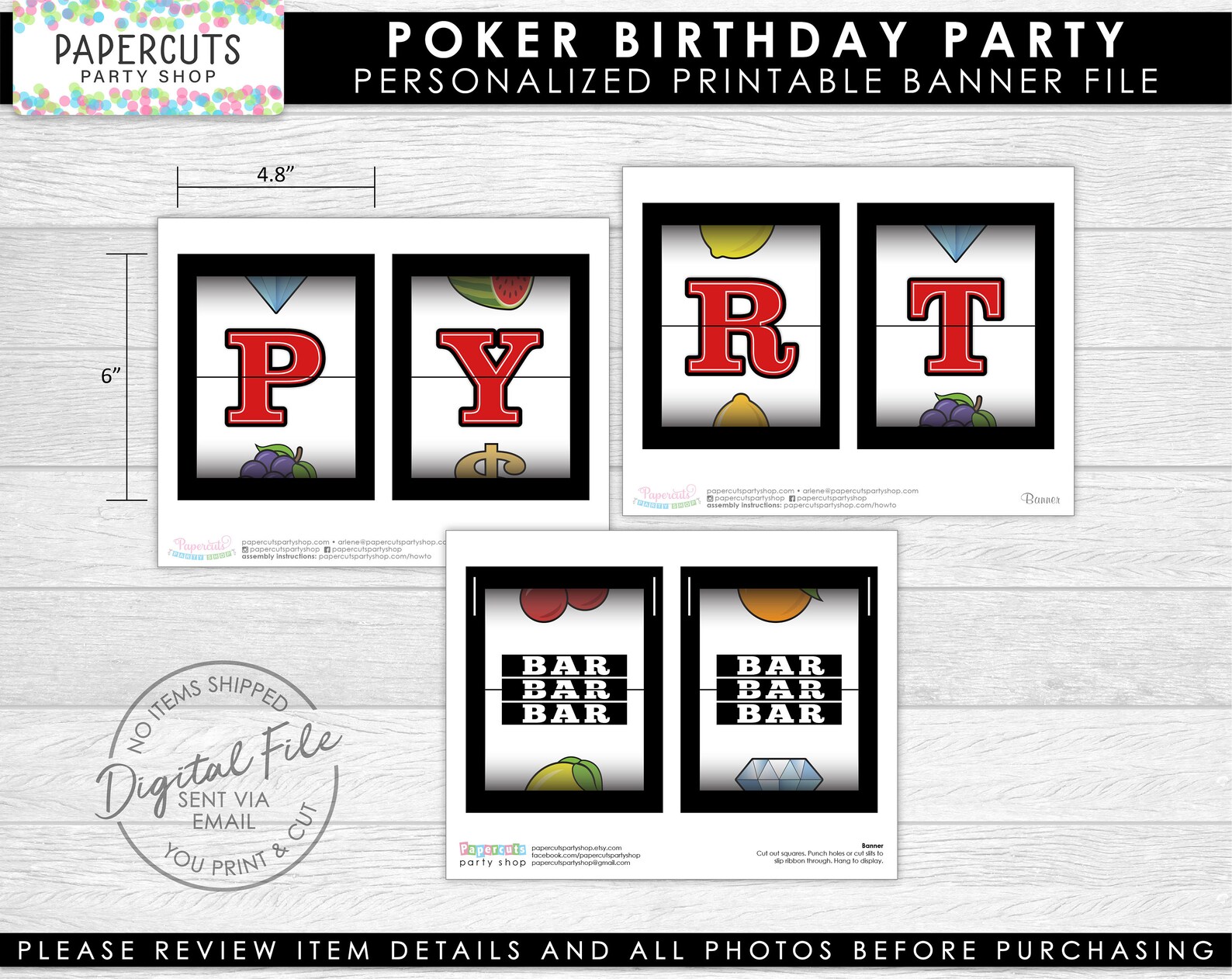 Casino Night Slot Machine Theme Happy Birthday Party Banner - Etsy
