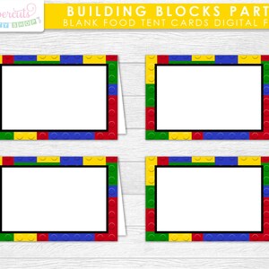 Building Blocks Theme SMALL Birthday Party Package | Yellow Red Blue ...