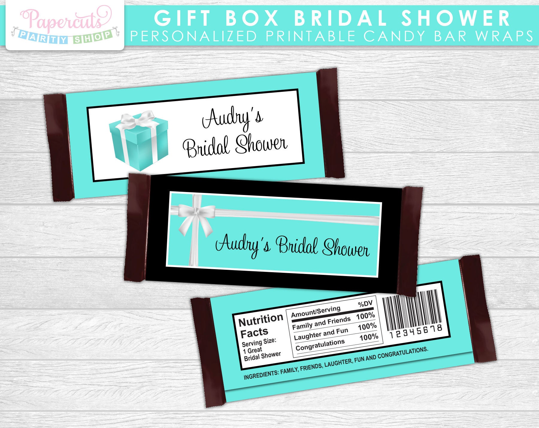 Gift Box Theme LARGE Bridal Shower Party Package Turquoise & | Etsy