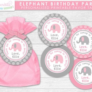 Elephant Theme LARGE Birthday Party Package | Pink & Grey ...