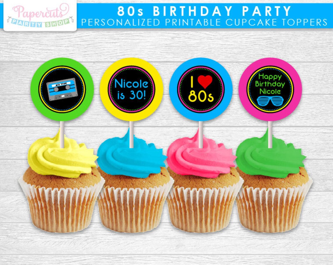 Totally 80s Theme SMALL Birthday Party Package Neon Green | Etsy
