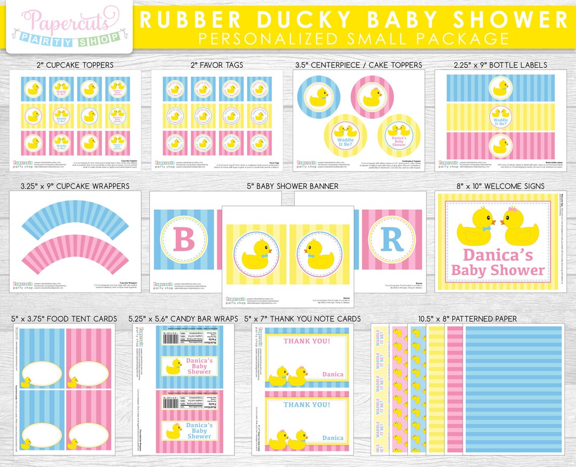 Rubber Ducky Theme SMALL Party Package Waddle It Be Gender | Etsy