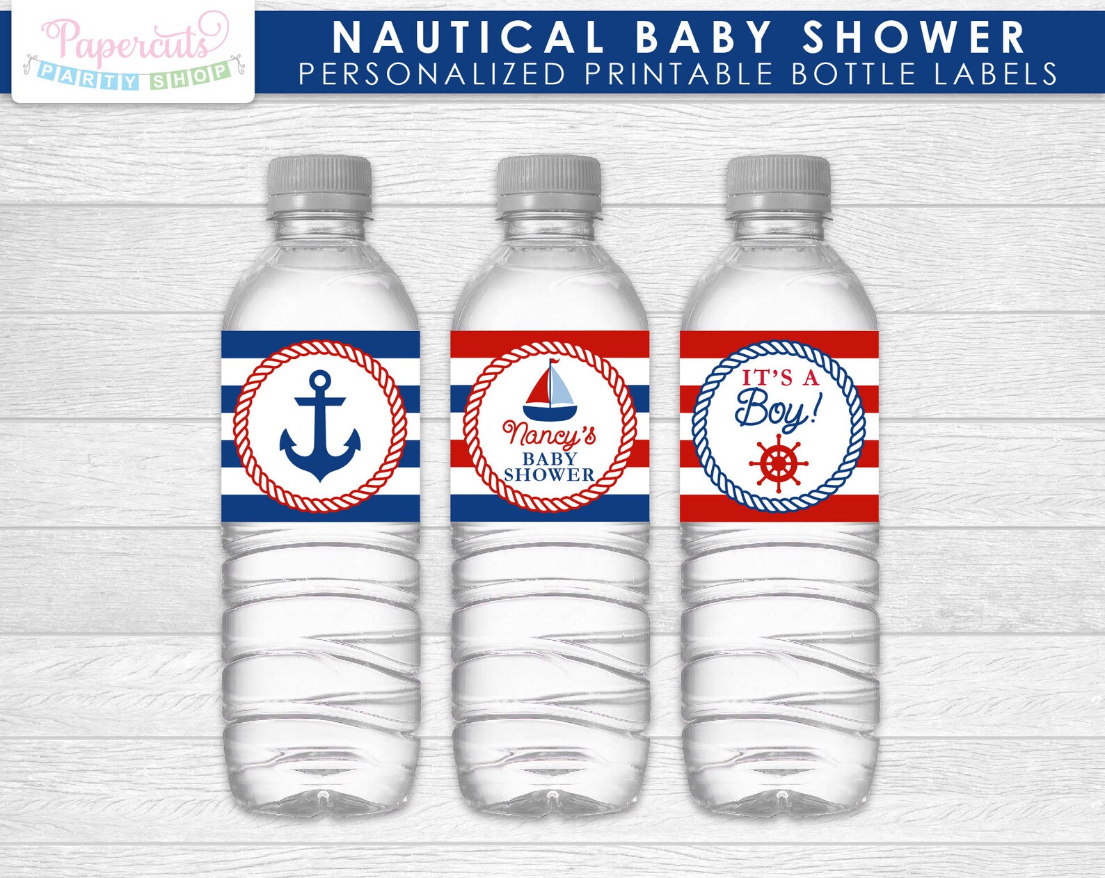 Nautical Theme LARGE Baby Shower Party Package Blue & Red | Etsy