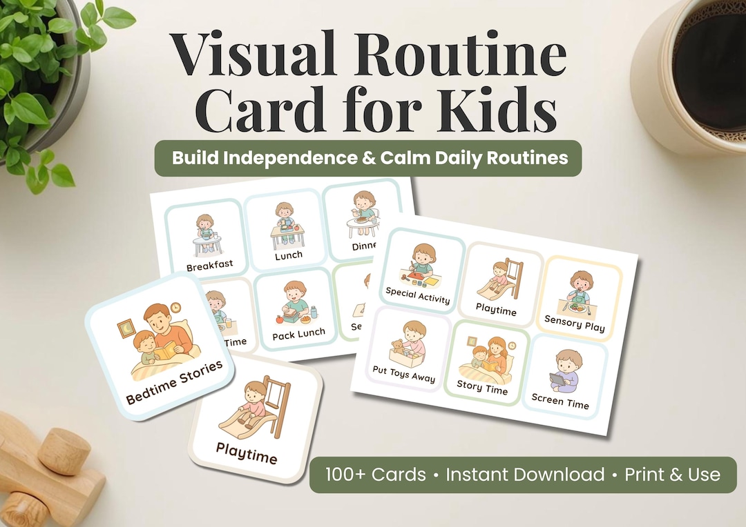 Visual Routine Cards for Kids | Daily Schedule & Activity Pack ...