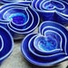 Set of 3 Royal Blue Nested Hearts, Ceramic Ring Dishes, Salt Cellars ...