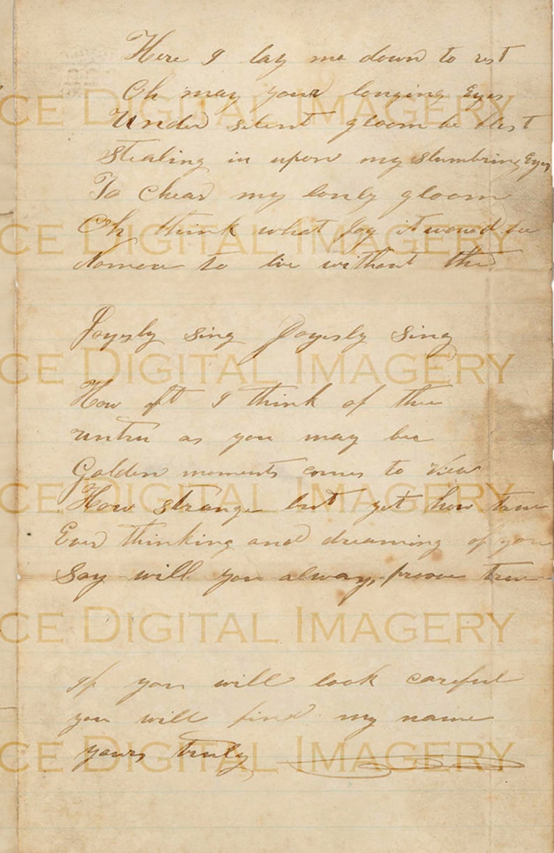 Love Letter Printable Victorian Era Vintage Ink - Etsy Israel