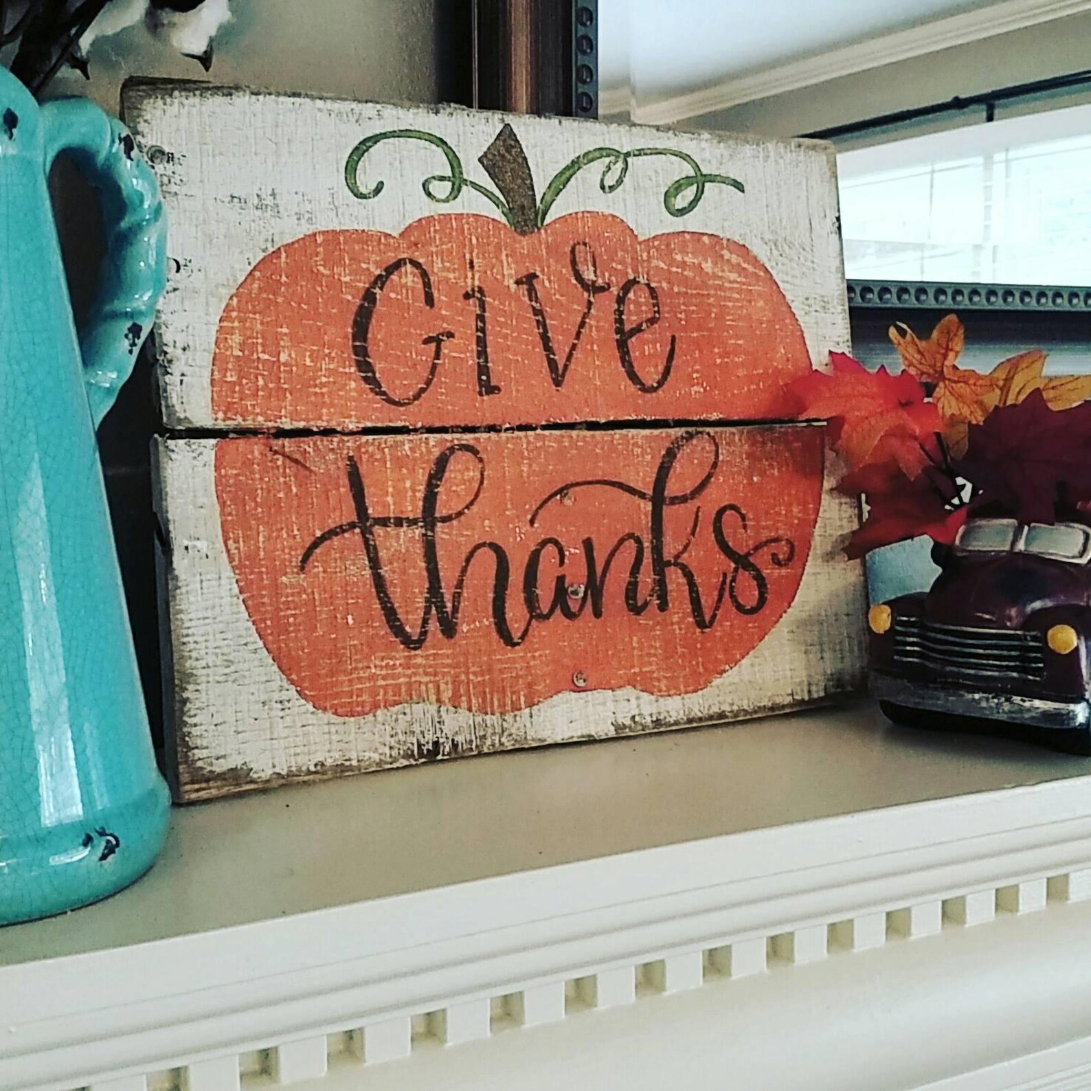Give Thanks Sign Pumpkin Signs Pumpkin Decor Fall Signs - Etsy