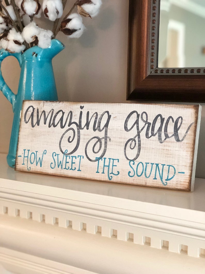 Amazing Grace Sign Christian Signs Hymn Signs Hymn Wall | Etsy