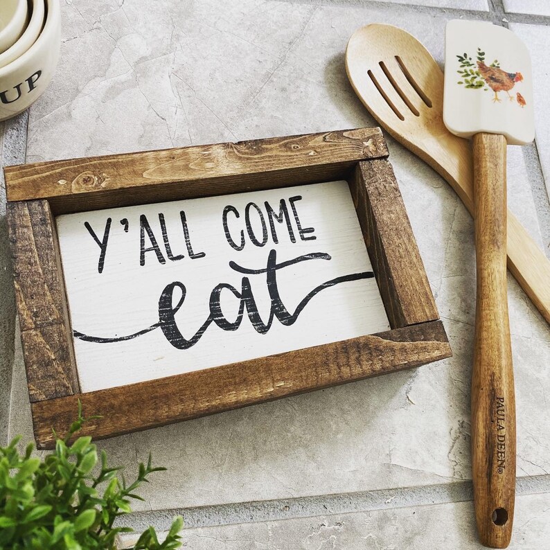 Yall Come Eat Sign Kitchen Sign Tiered Tray Decor Tiered - Etsy