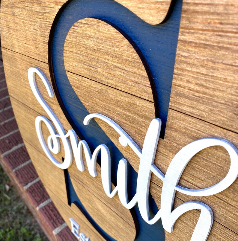 Last Name Sign Round Initial Sign Wedding Sign Wedding - Etsy