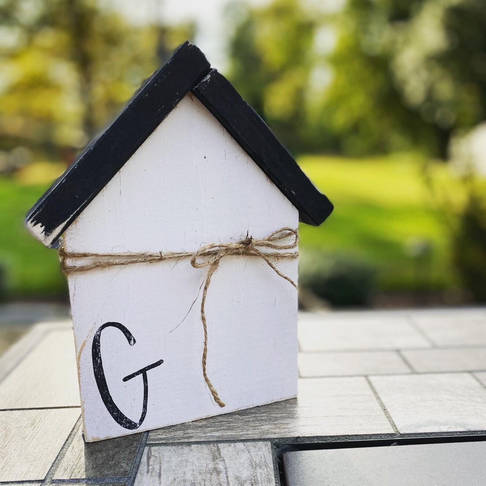 Wood Block House Monogrammed Block House Last Initial Sign | Etsy
