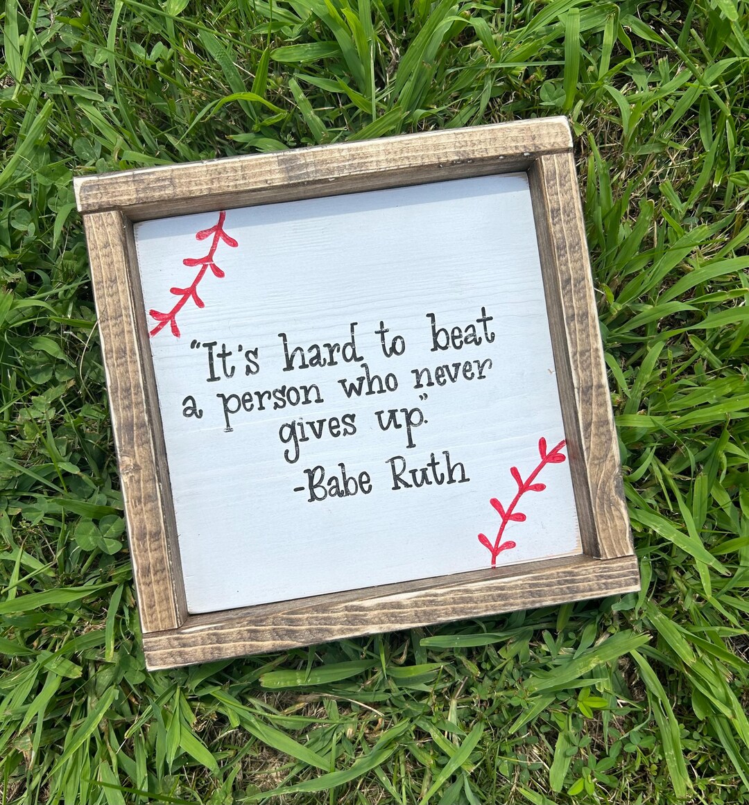 Babe Ruth Quote Baseball Wood Sign: Hand-lettered Sports Decor - Etsy