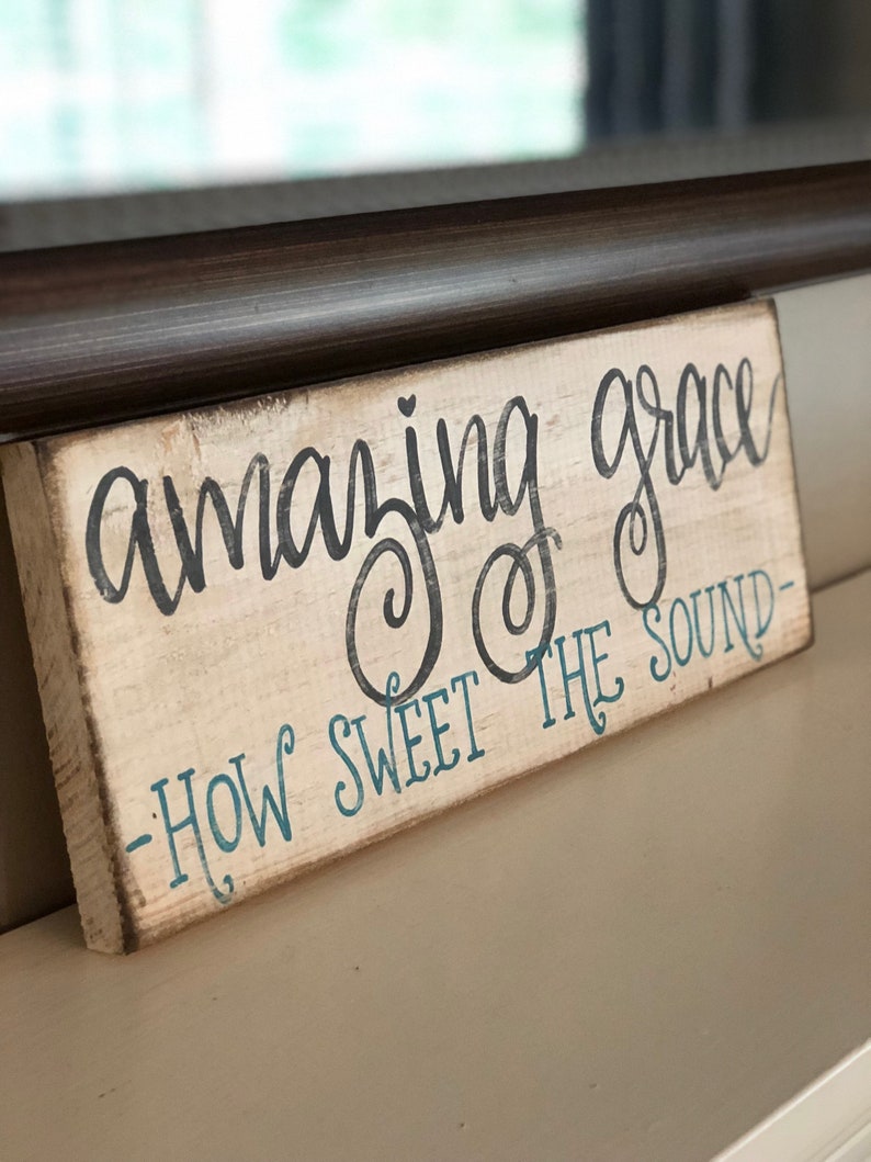 Amazing Grace Sign Christian Signs Hymn Signs Hymn Wall | Etsy