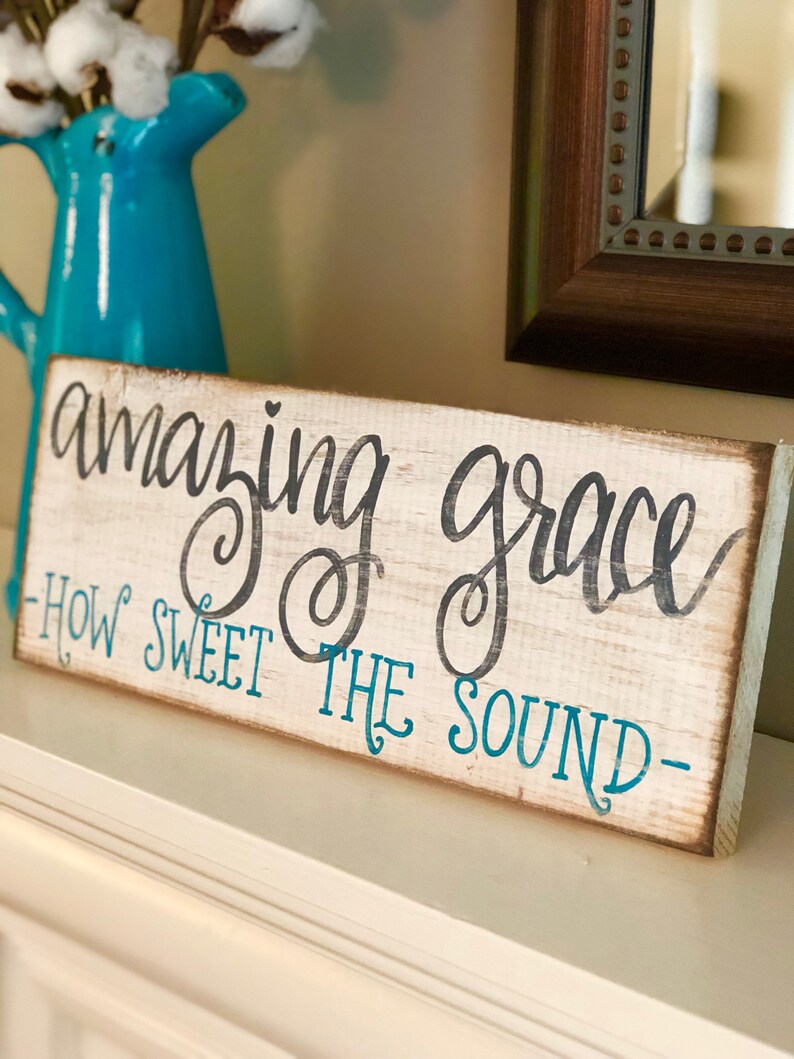 Amazing Grace Sign Christian Signs Hymn Signs Hymn Wall | Etsy
