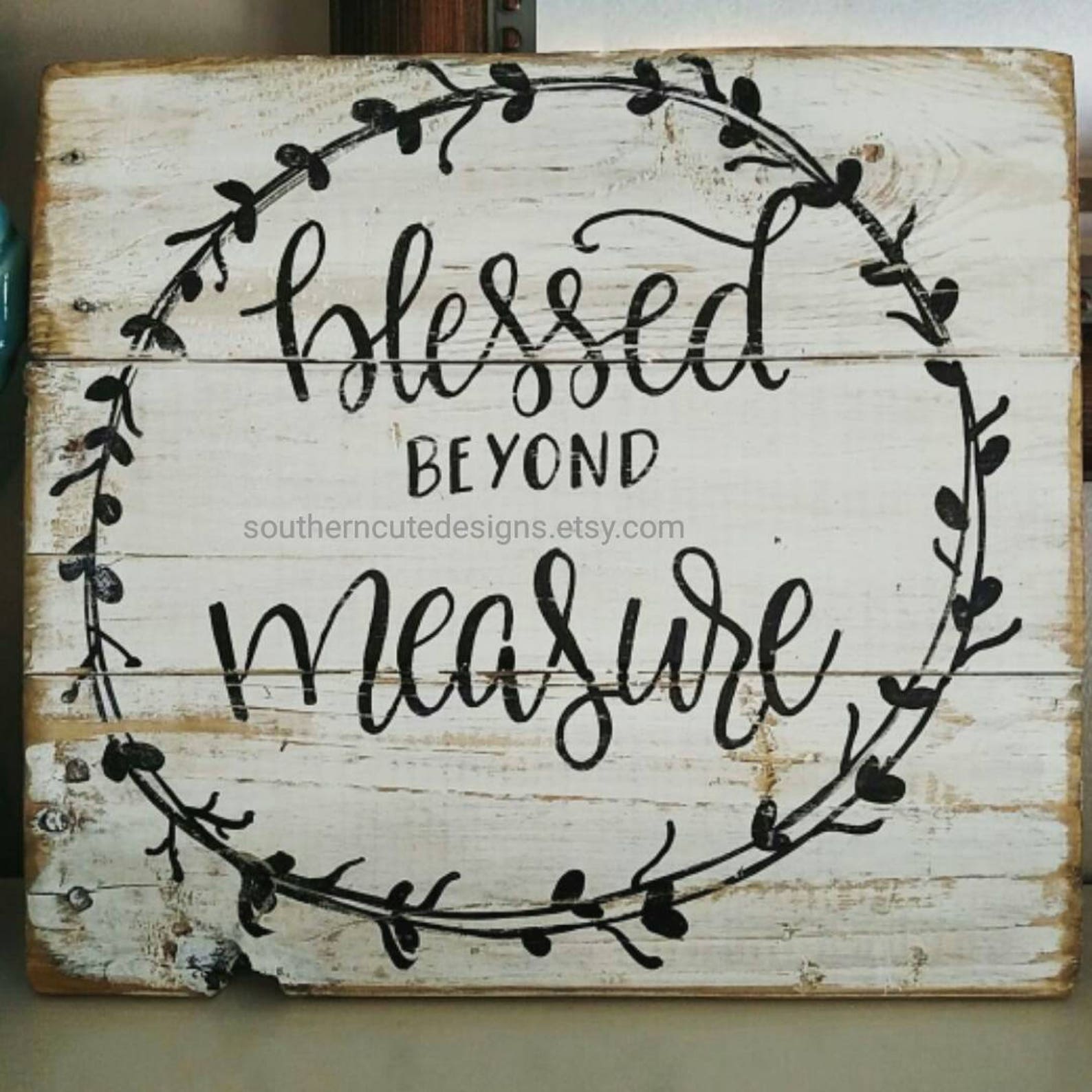 Blessed Beyond Measure Wood Sign Wood Signs Sayings - Etsy Canada