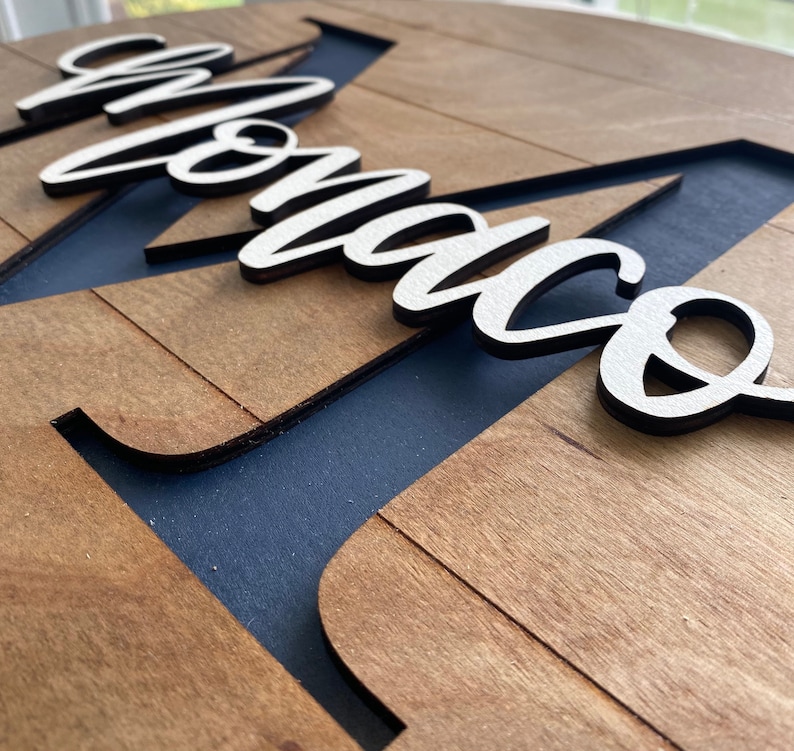 Last Name Sign Round Initial Sign Wedding Sign Wedding - Etsy