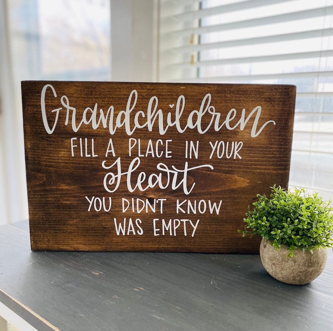 Hand Lettered Grandmother Wood Sign: Dark Walnut Grandparent Gift - Etsy